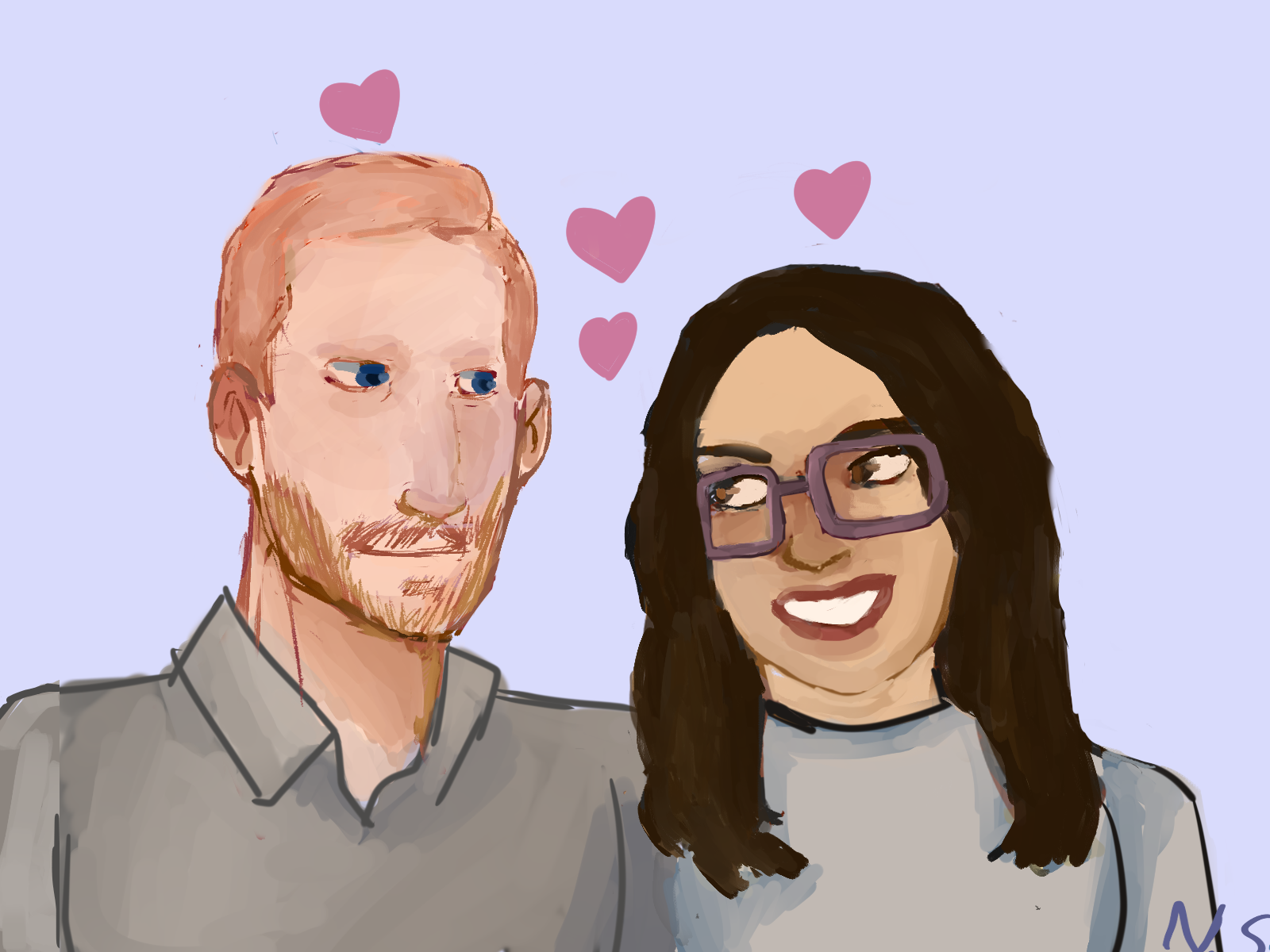 Full colored Couple sketch - Artists&Clients