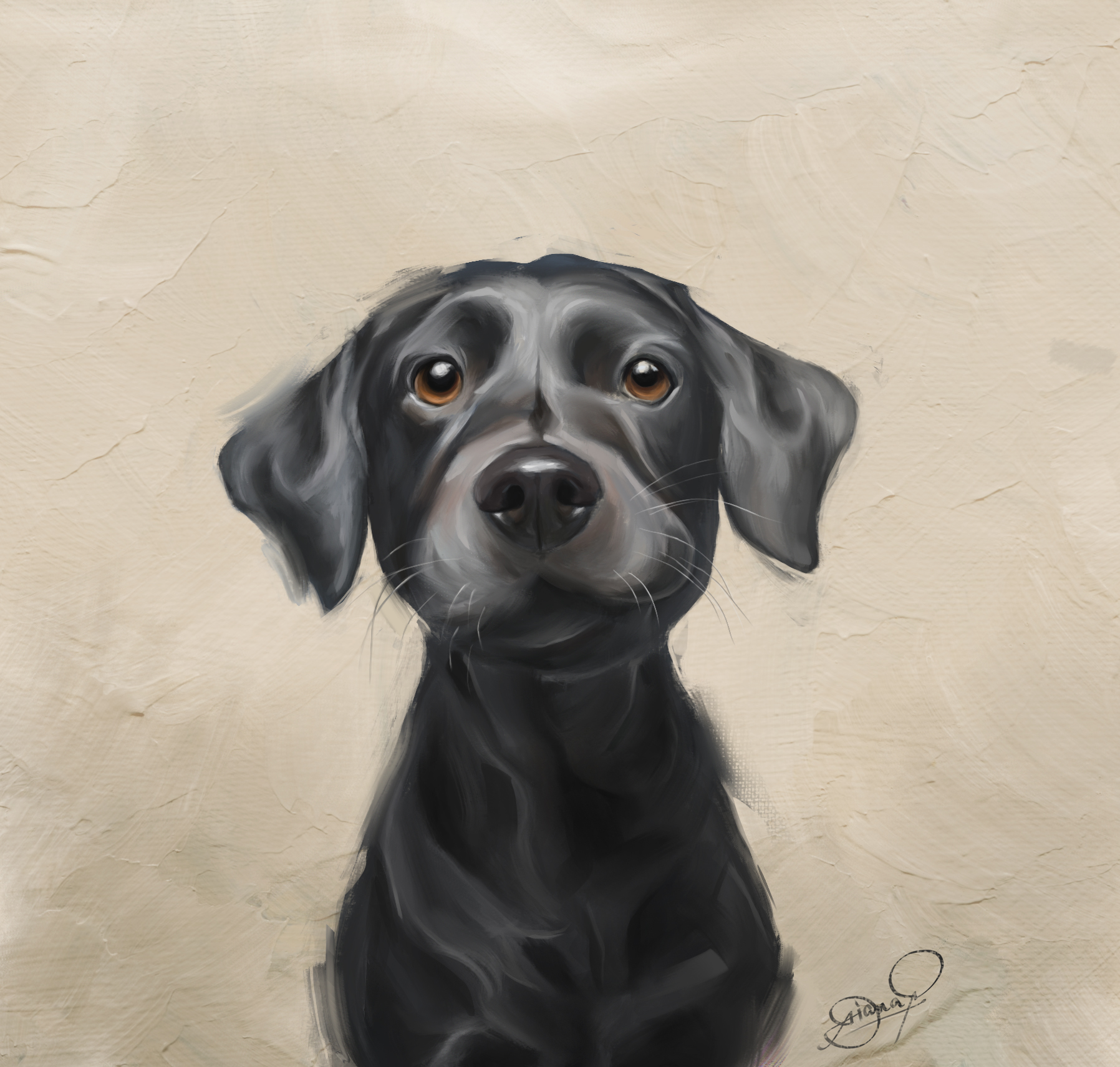Digital Pet Portrait Painting - Artists&Clients