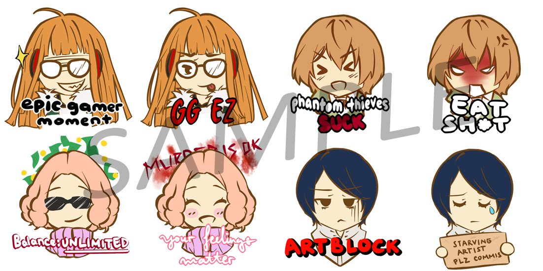 Simple Colored Emote/Sticker Set - Artists&Clients