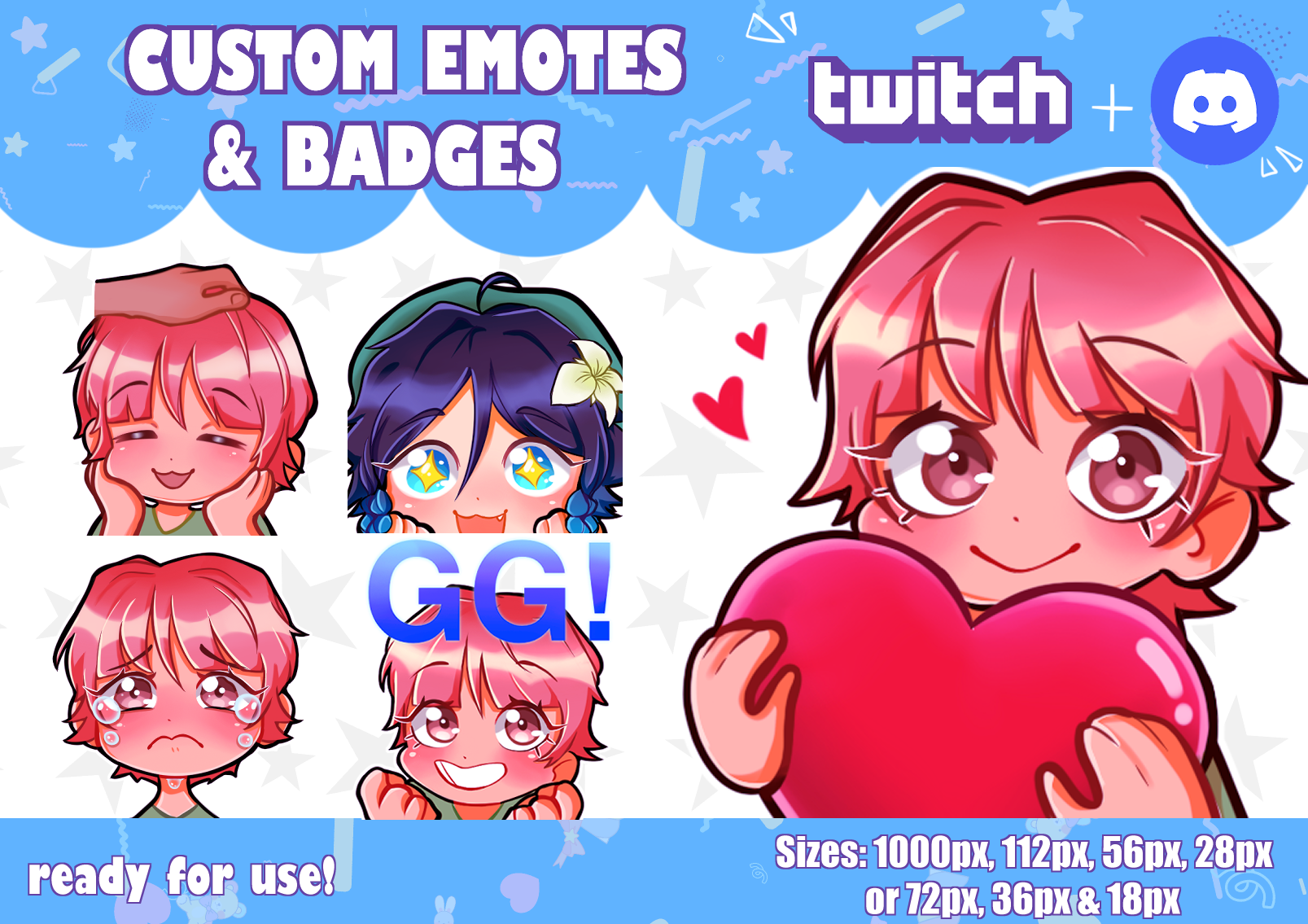 Twitch or Discord Emotes - Artists&Clients