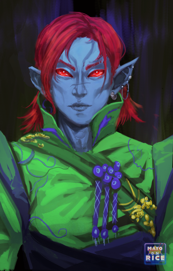 Full Render - Dunmer/ Dark elf painting - Artists&Clients