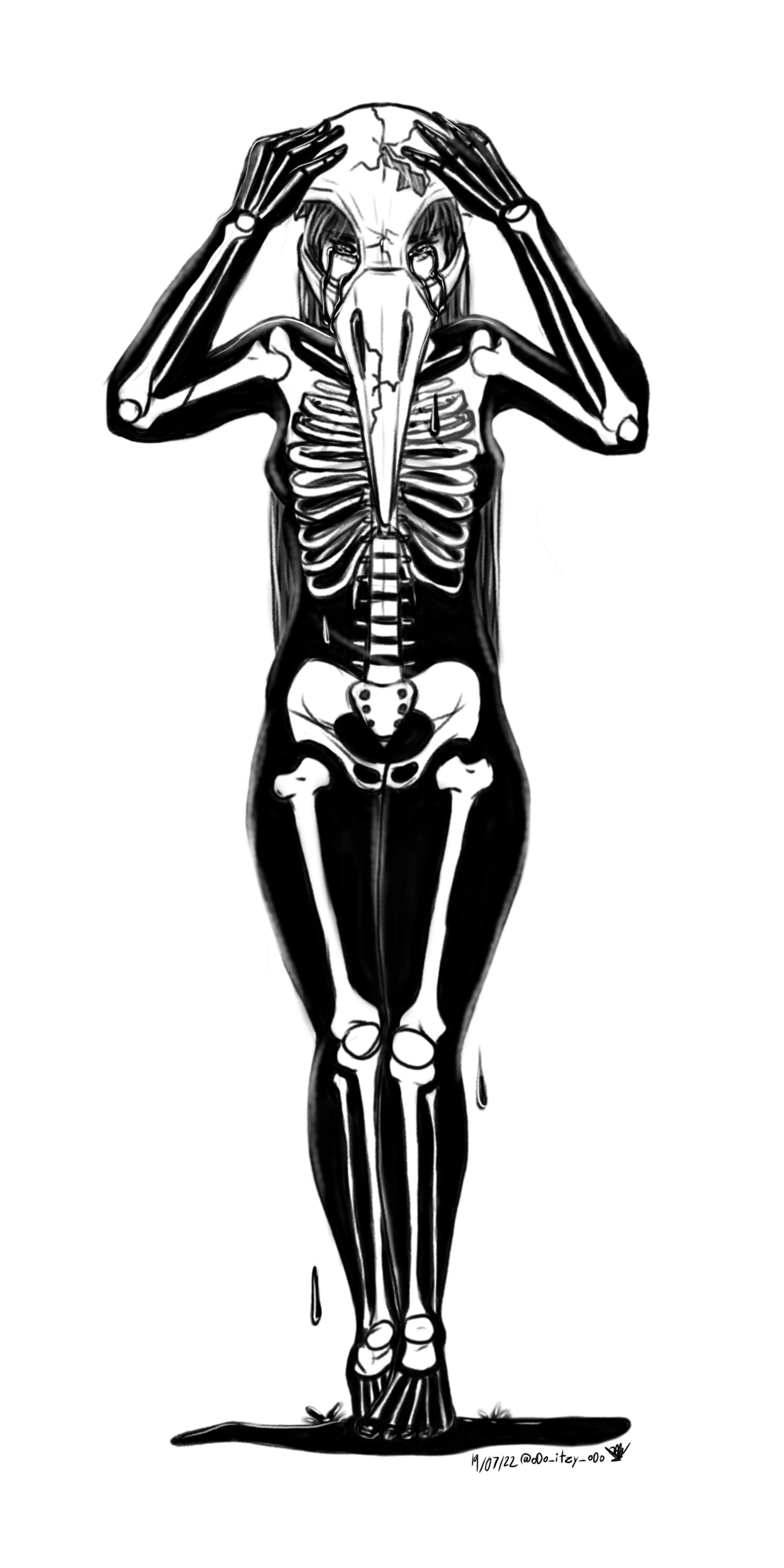 Grayscale Character Illustration - Artists&Clients