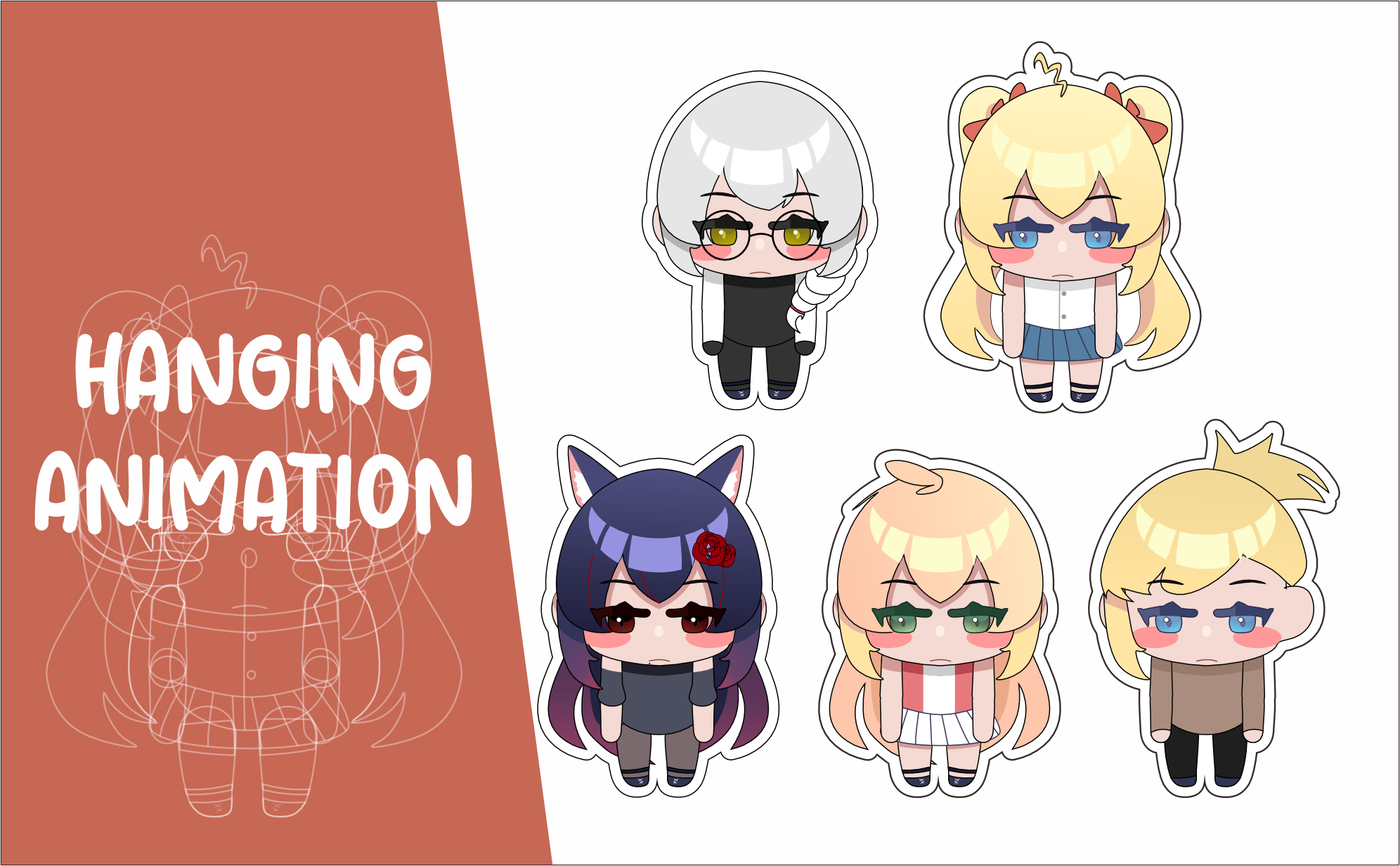 Hanging chibi animation - Artists&Clients