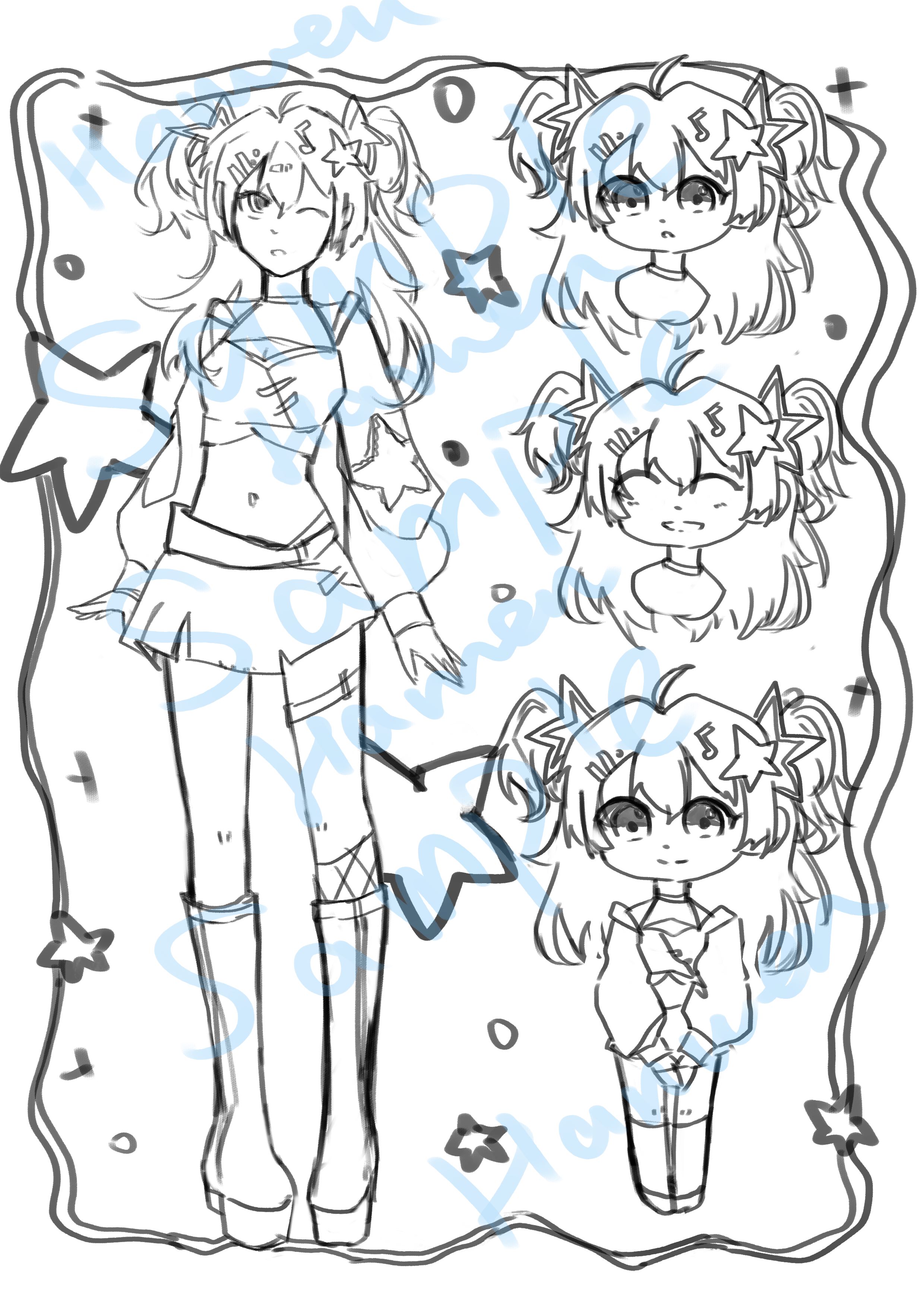 ANIME STYLE CHARACTER SHEET - Artists&Clients