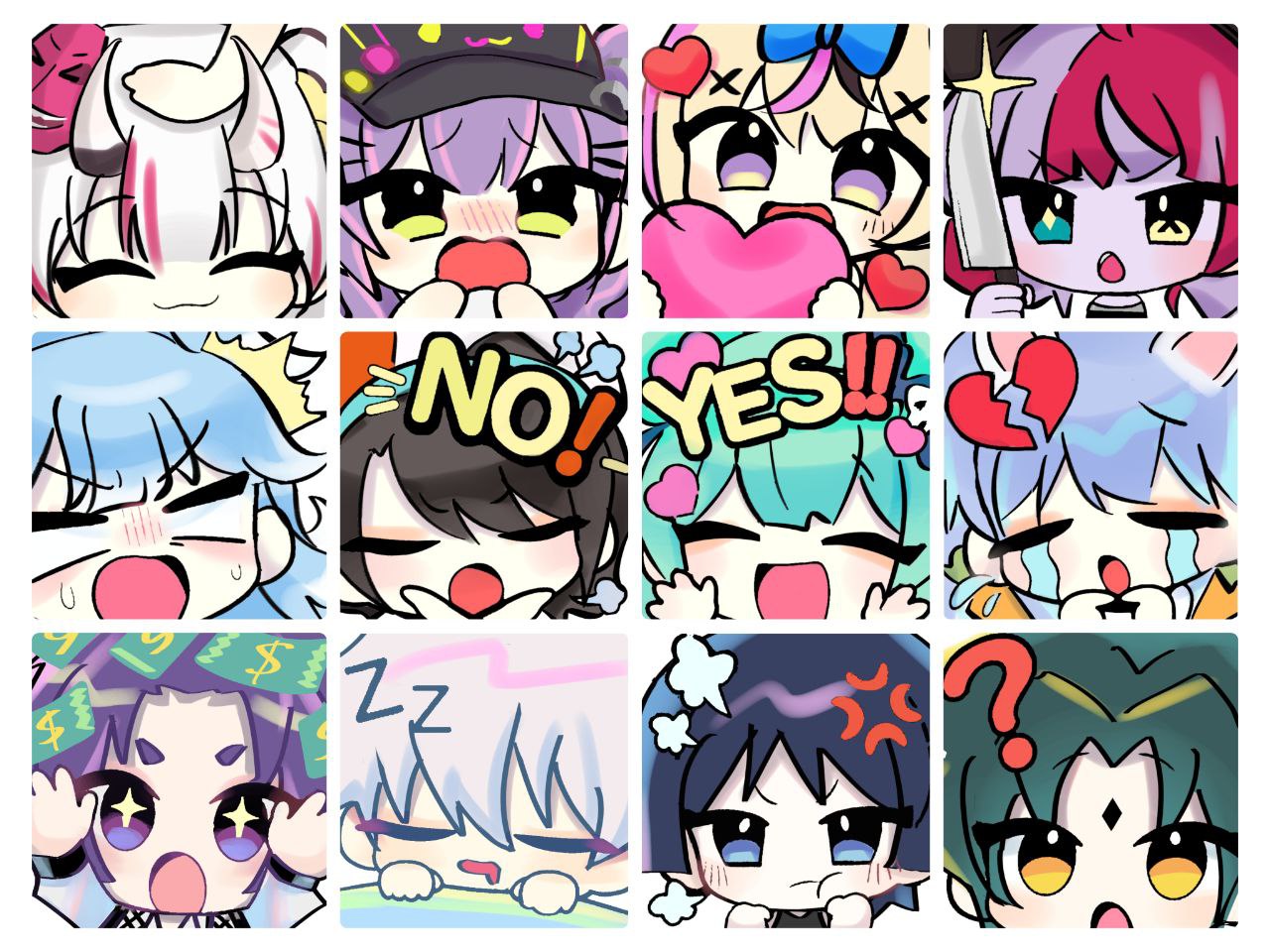 Chibi Emotes Twitch Discord - Artists&Clients