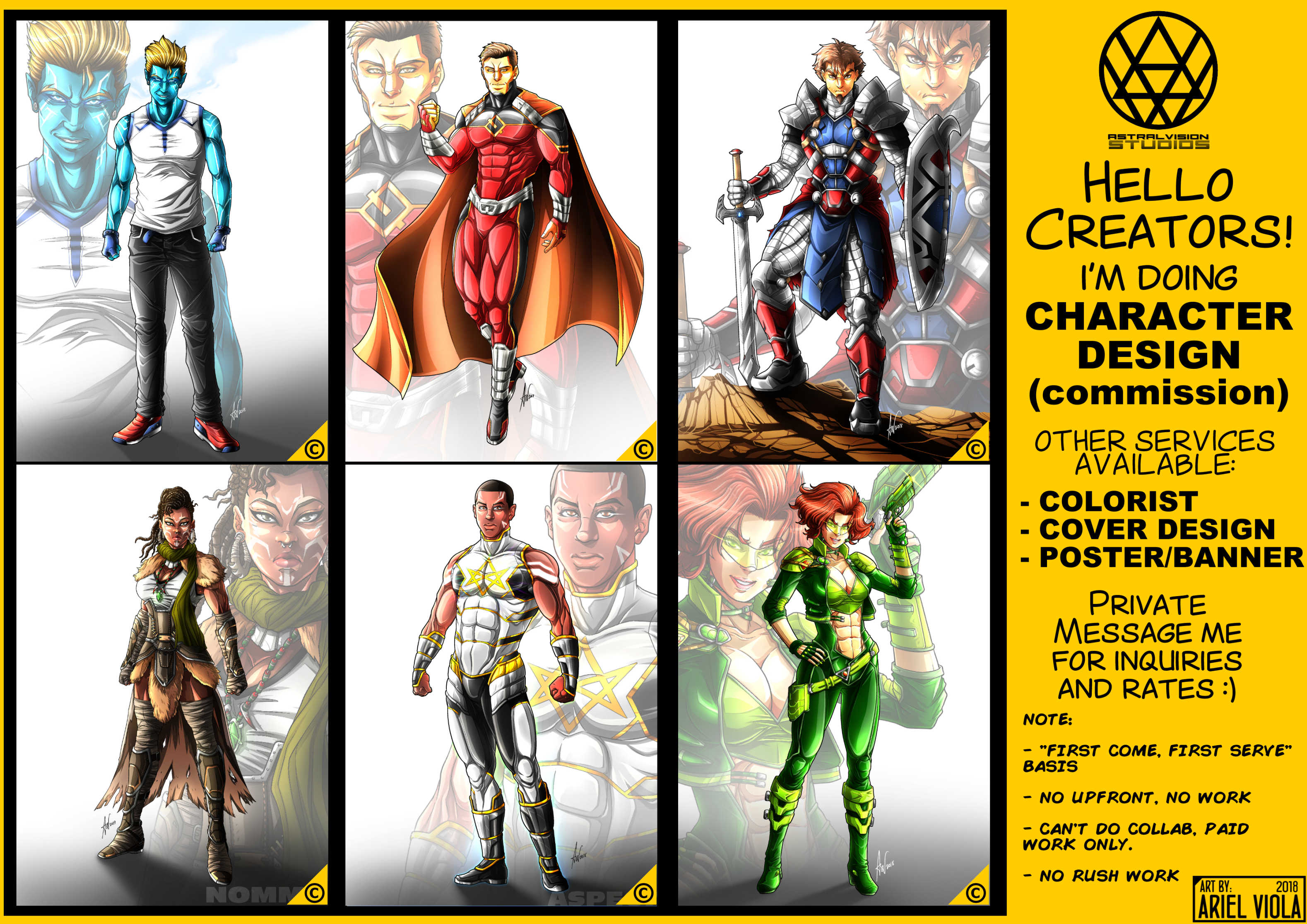 Full Colored Character Design - Artists&Clients