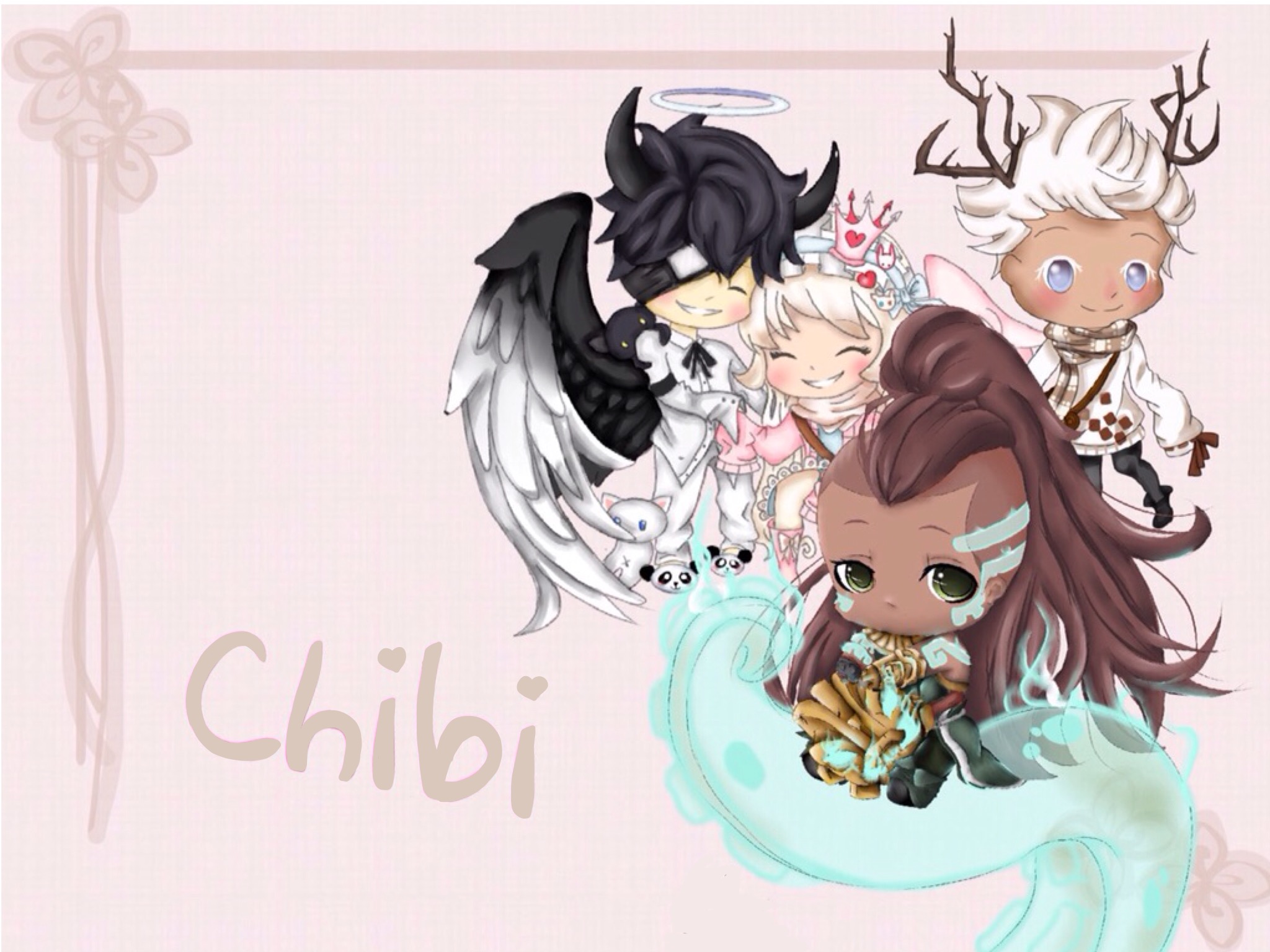 Full body detailed chibis - Artists&Clients