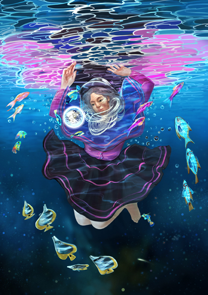 Color-Illustration One Character with Background - Artists&Clients