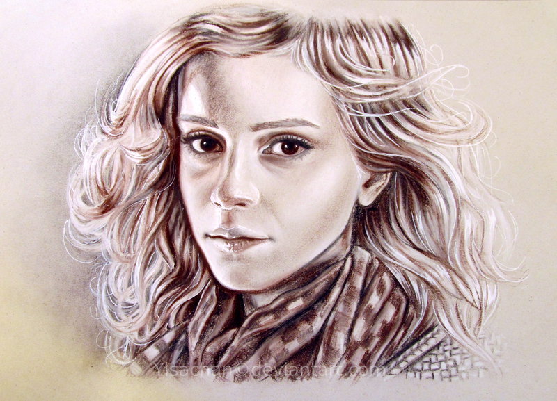 Chalk Portrait on Gray Paper - Artists&Clients