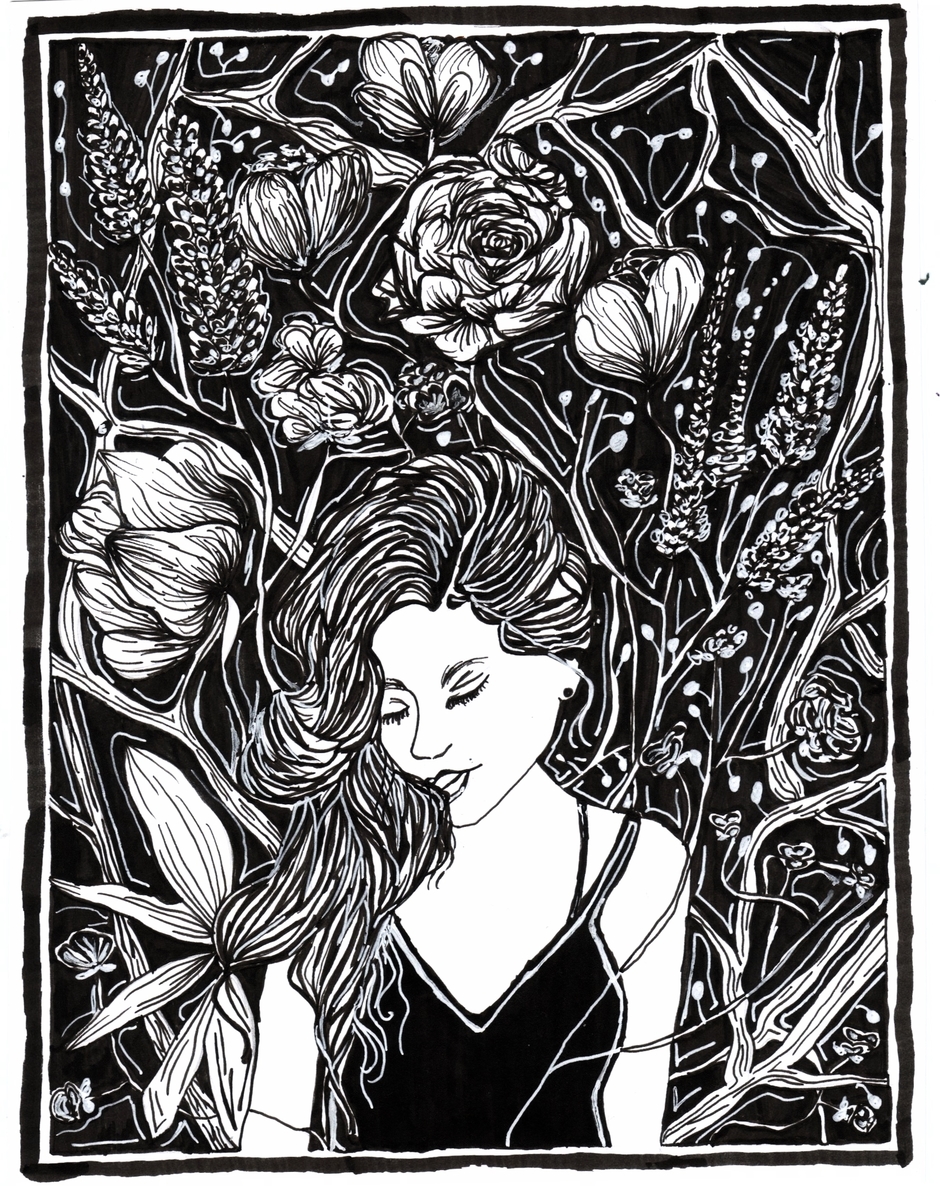 Ink drawing with a background - Artists&Clients