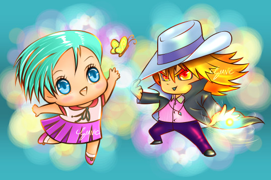 Couple Chibi 2 heads size - Artists&Clients