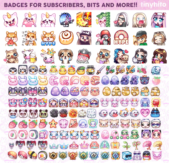 Emotes Bit and Sub Badges - Artists&Clients