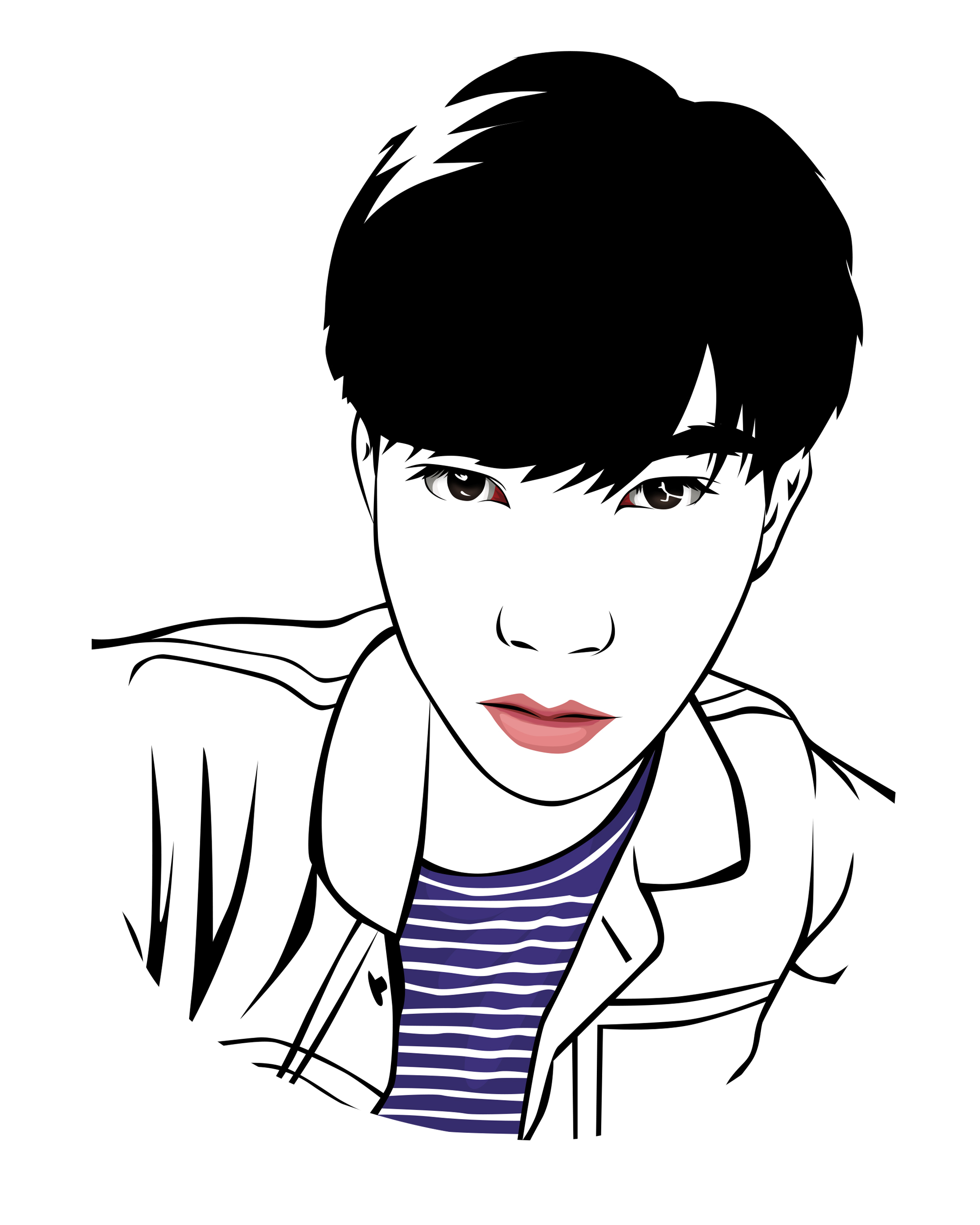 Colored Vector Art Face - Artists&Clients