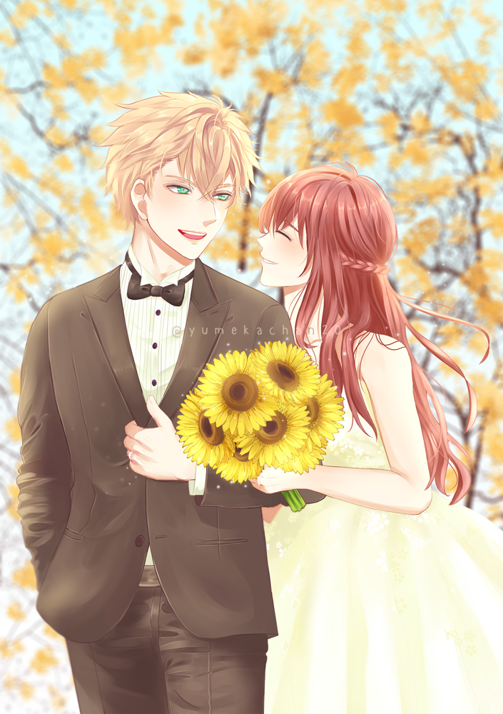 Colored Couple - Half body Simple BG - Artists&Clients